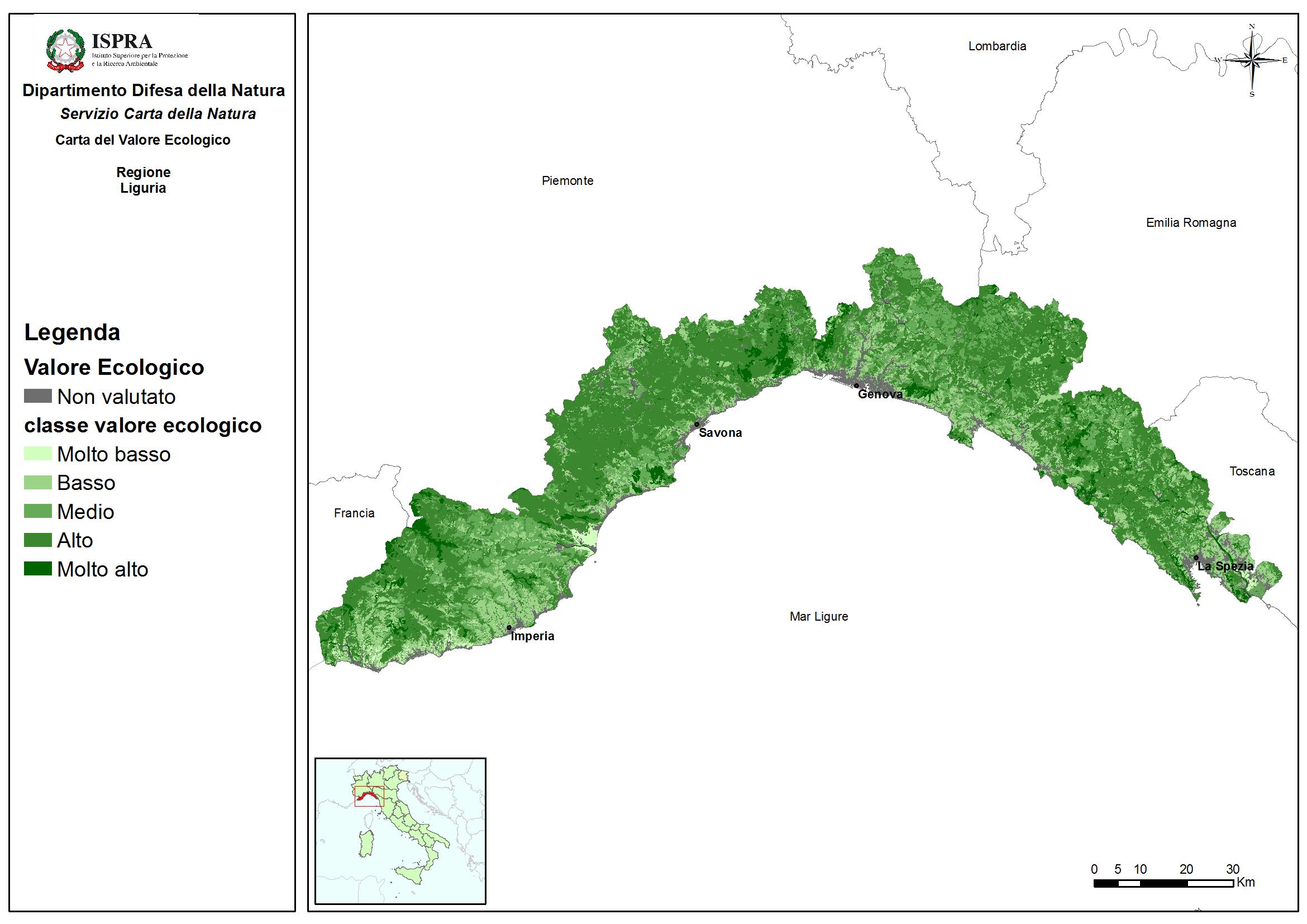 Carta Rete Natura 2000 Veneto Italy